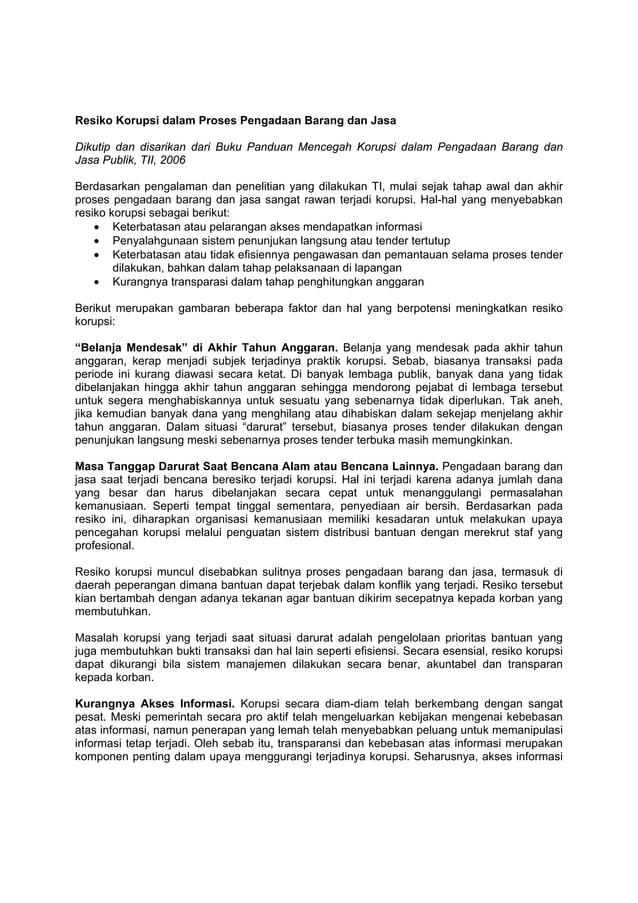 25. korupsi-dalam-proses-pengadaan-barang-dan-jasa | PDF