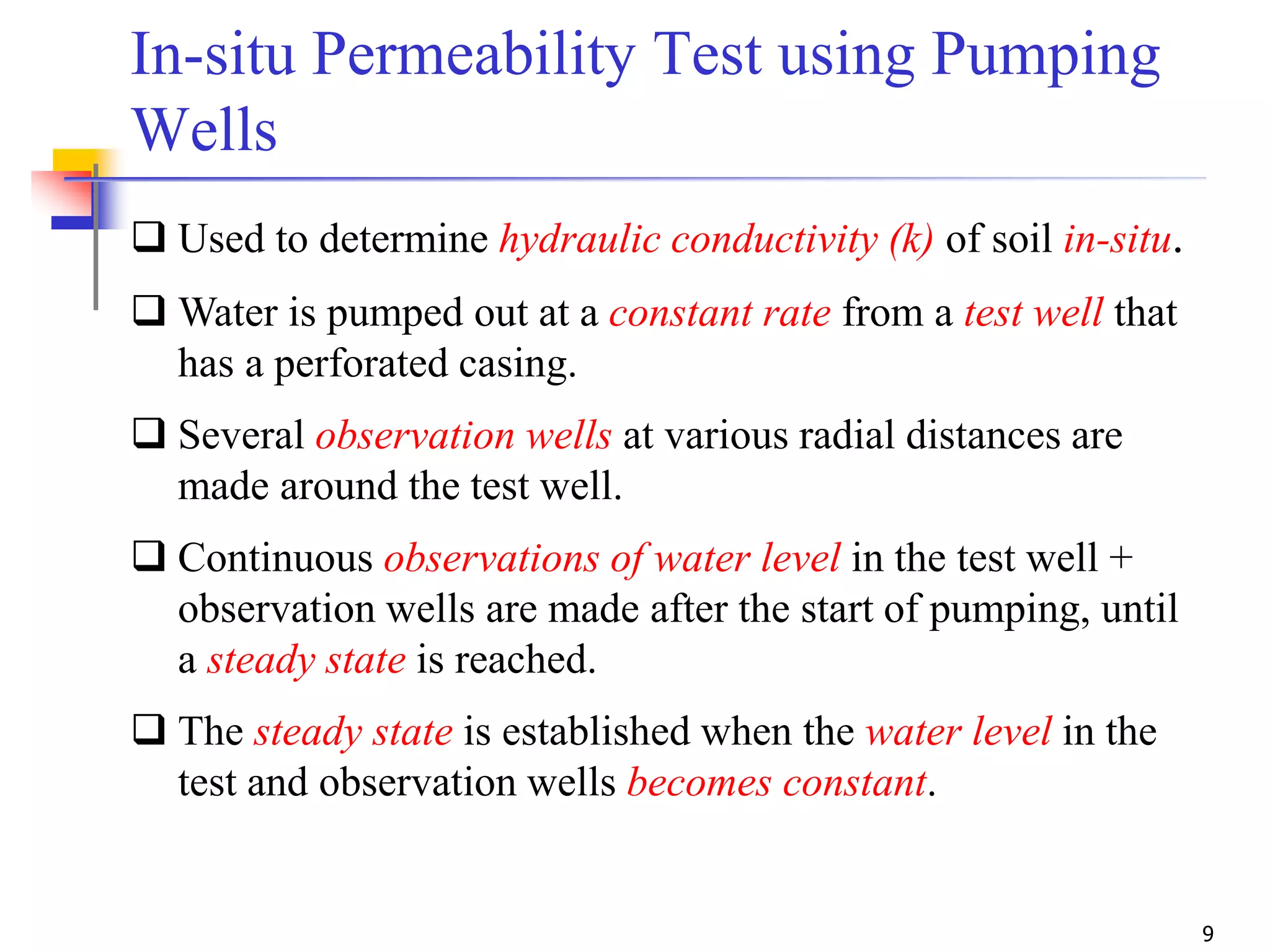 Geotechnical Engineering-I [Lec #25: In-Situ Permeability] | PPSX