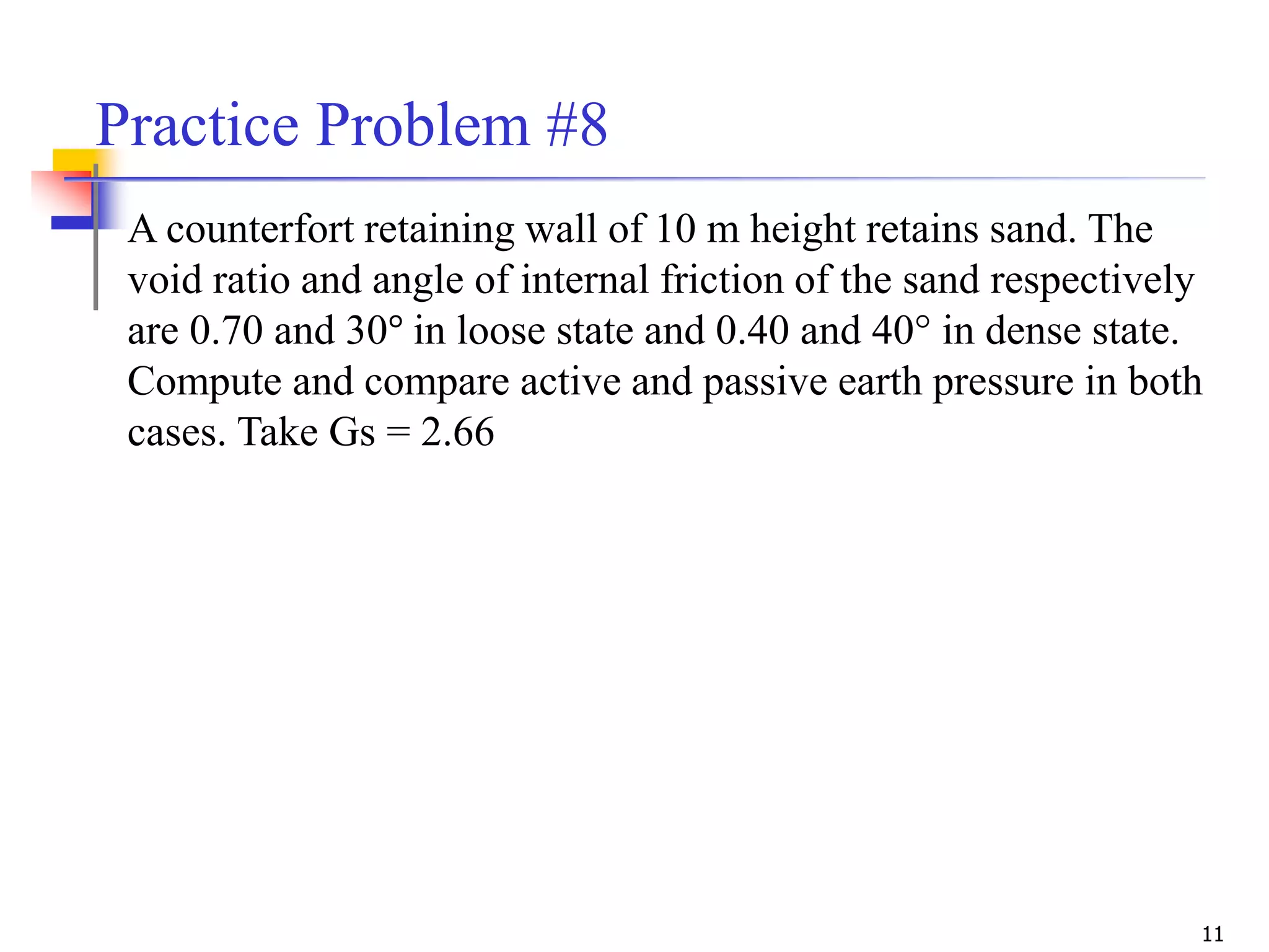 Geotechnical Engineering-II [Lec #25: Coulomb EP Theory - Numericals ...