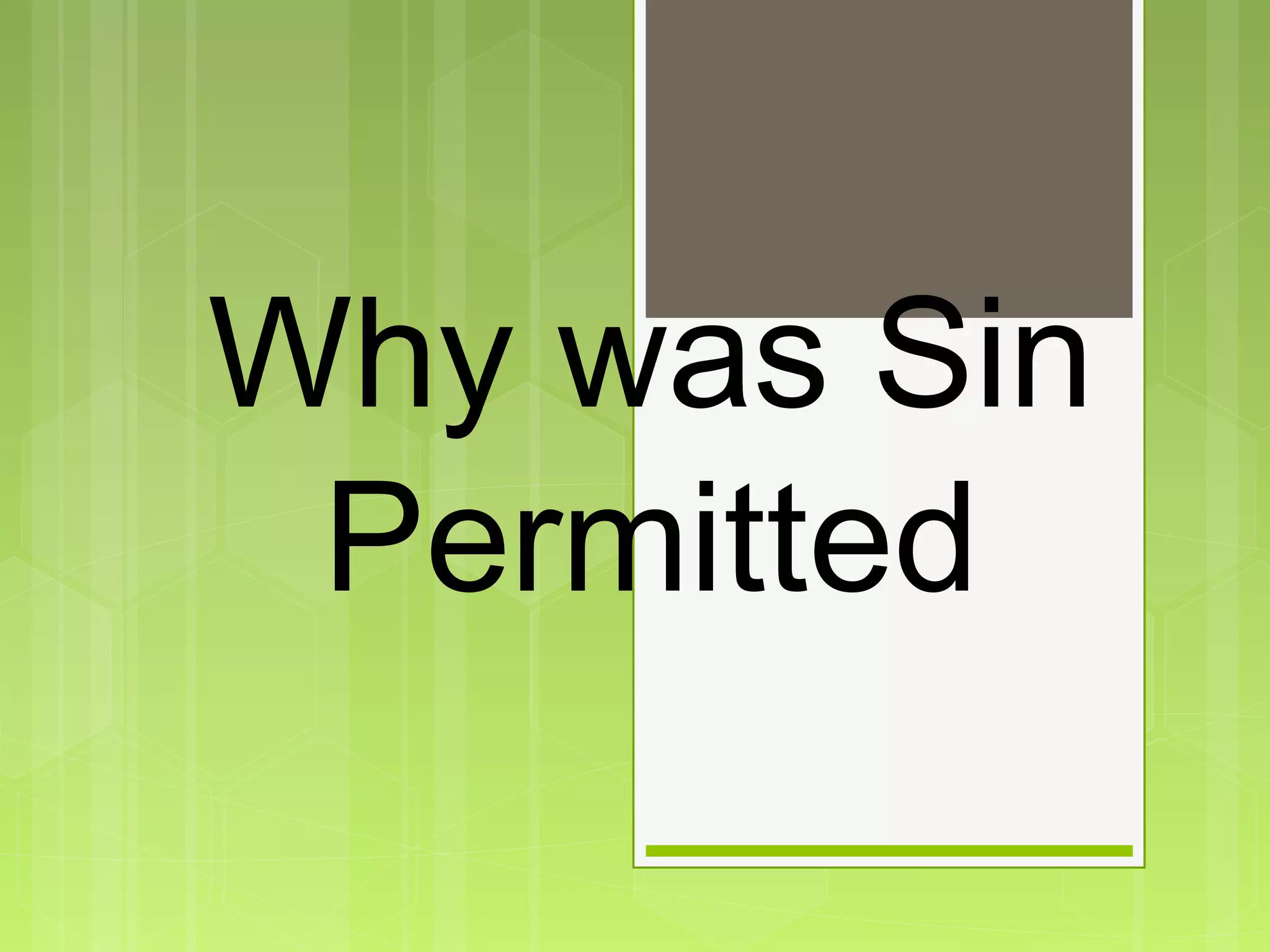 25. why was sin permitted | PPT