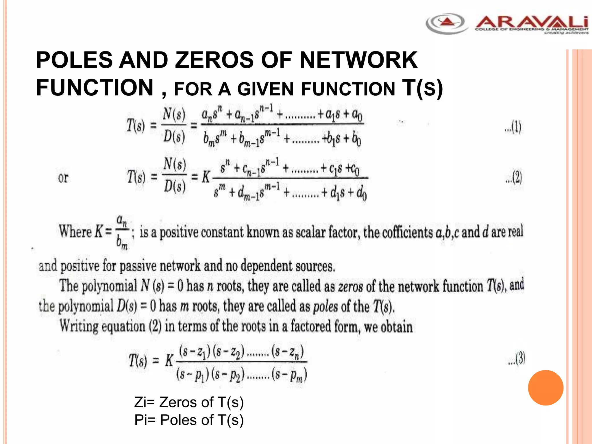 25 Complex Frequency Network Function Poles And Zeros Pptx