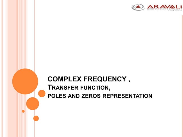 25. complex frequency, network function ,poles and zeros | PPTX | Computer Networking | Computing