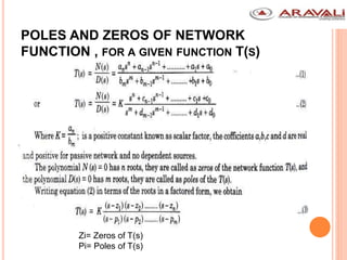 25. complex frequency, network function ,poles and zeros | PPTX