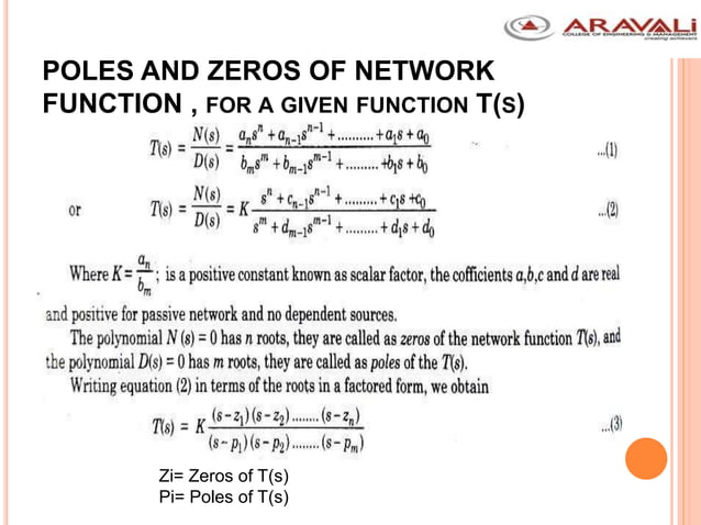 25. complex frequency, network function ,poles and zeros | PPTX | Computer Networking | Computing