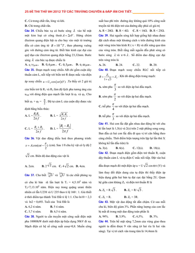 25 de chuyen co loi giai chi tiet | PDF