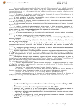 Improving traditional methods of teaching chemistry | PDF ...