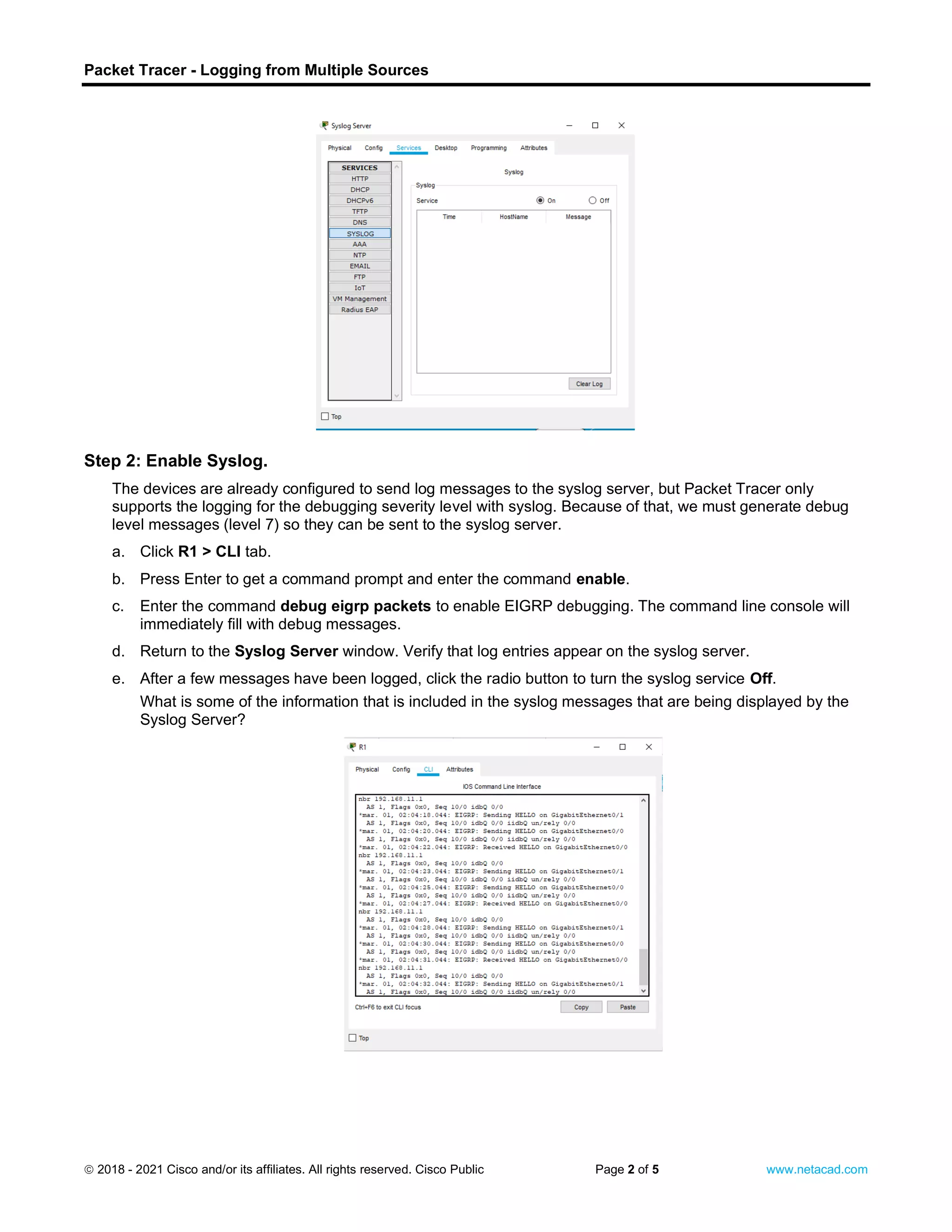 25.3.11 packet tracer logging from multiple sources | PDF