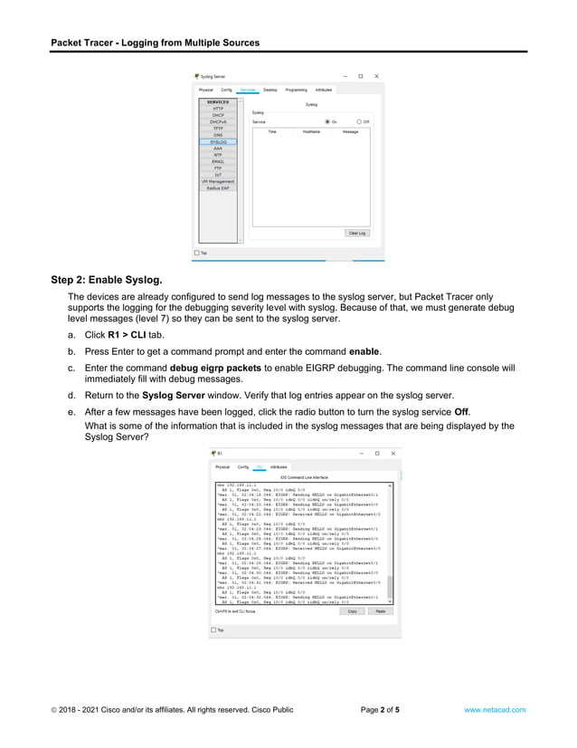 25.3.11 packet tracer logging from multiple sources | PDF