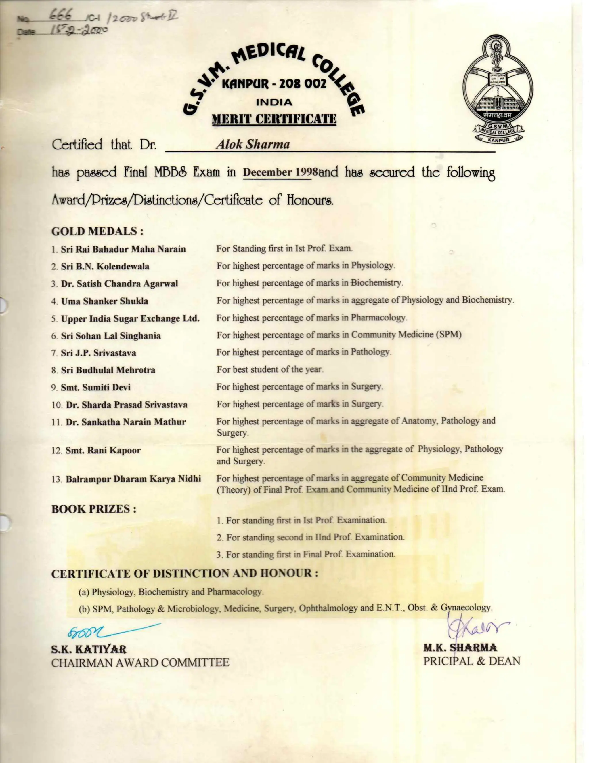 Alok Sharma Gold Medals Merit certificate and UG Awards.pdf