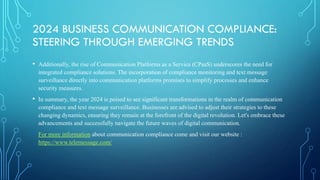 2024 Business Communication Compliance: Steering Through Emerging Trends | PPT