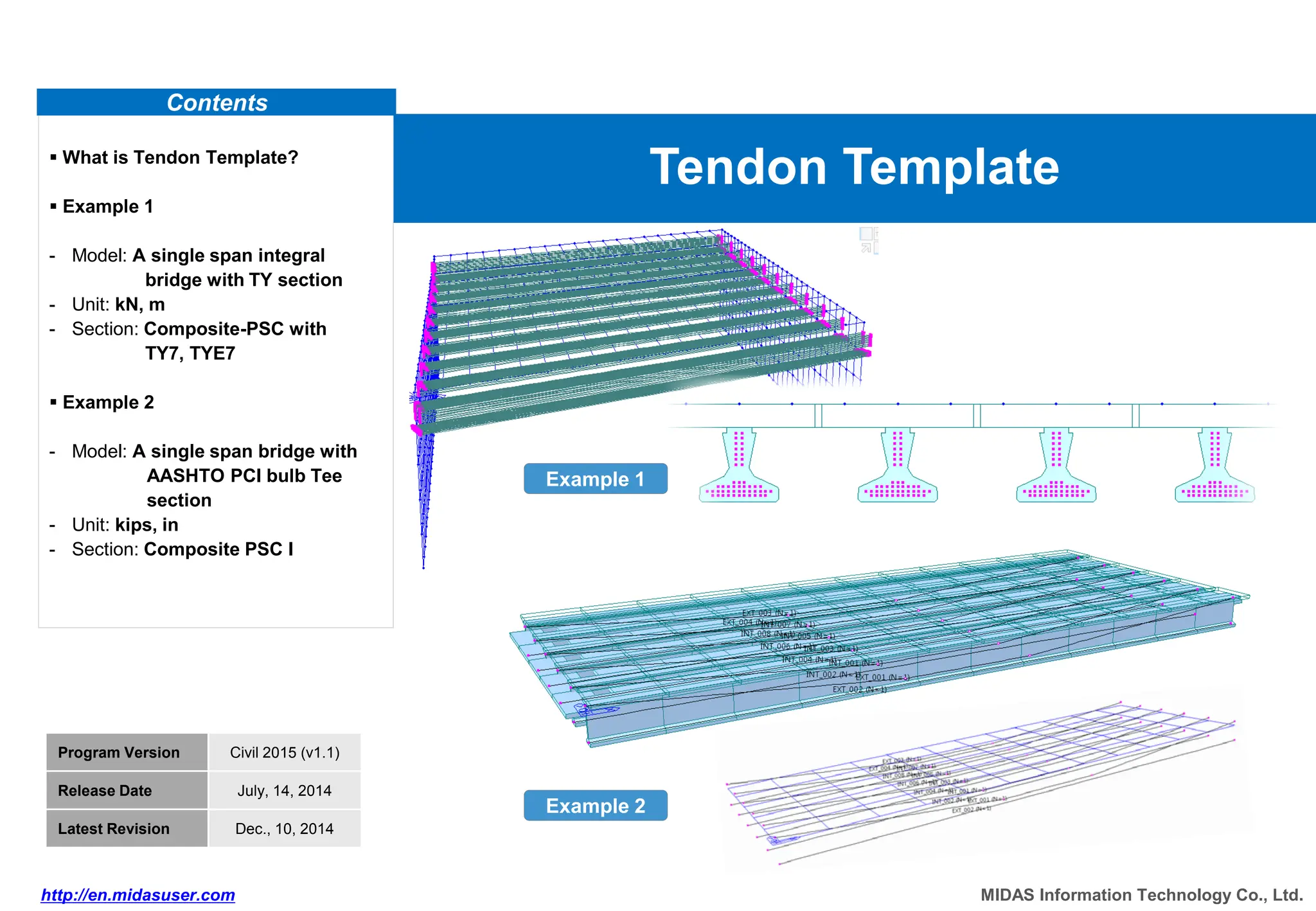 MIDAS CIVIL Tendon template for prestressing | PDF