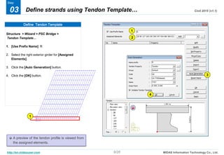 MIDAS CIVIL Tendon template for prestressing | PDF