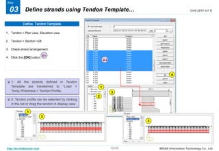 MIDAS CIVIL Tendon template for prestressing | PDF