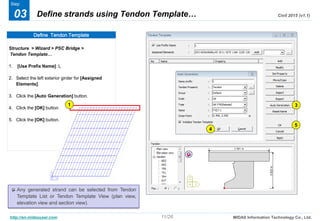 MIDAS CIVIL Tendon template for prestressing | PDF