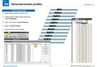 MIDAS CIVIL Tendon template for prestressing | PDF