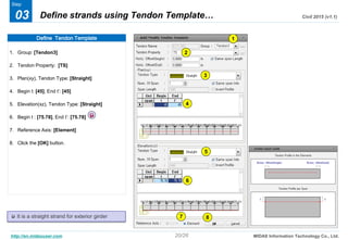 MIDAS CIVIL Tendon template for prestressing | PDF
