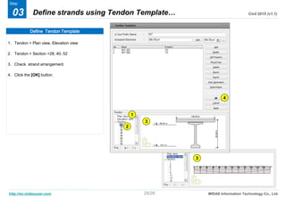 MIDAS CIVIL Tendon template for prestressing | PDF