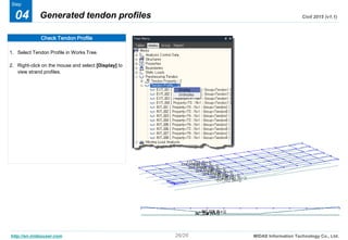 MIDAS CIVIL Tendon template for prestressing | PDF