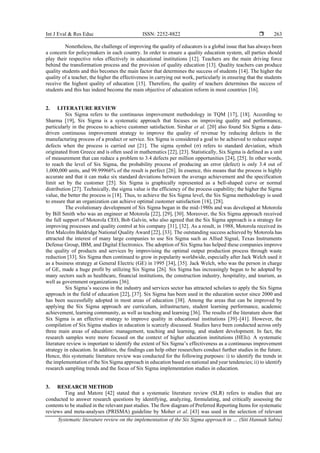 Systematic literature review on the implementation of the Six Sigma ...