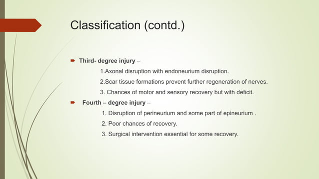 classification and diagnostic methods of peripheral nerve injury | PPTX