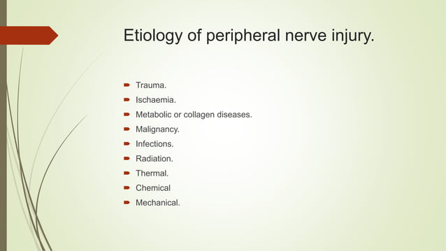 classification and diagnostic methods of peripheral nerve injury | PPTX