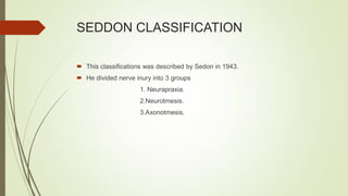 classification and diagnostic methods of peripheral nerve injury | PPTX