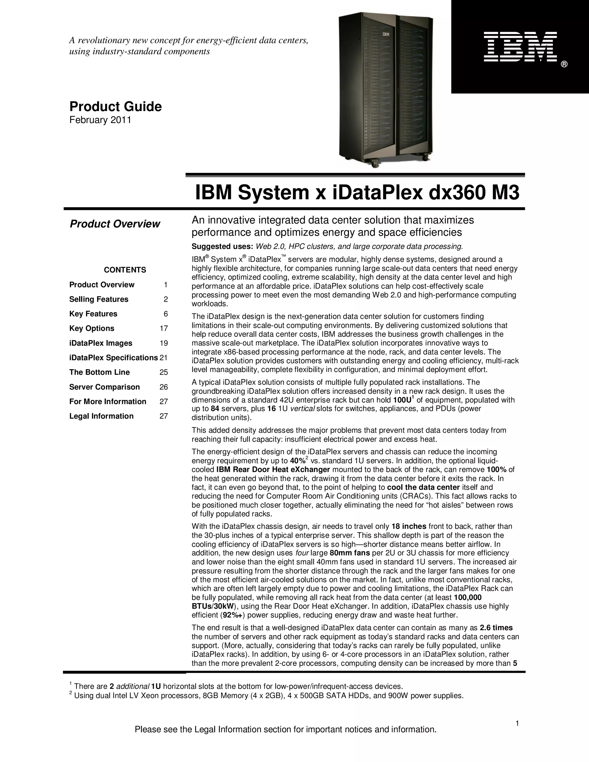 IBM System x iDataPlex dx360 M3 Product Guide | PDF