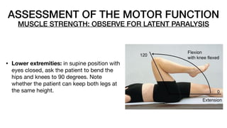 Assessment of the Spinal Nerves (The Sensory and Motor Functions) & The ...
