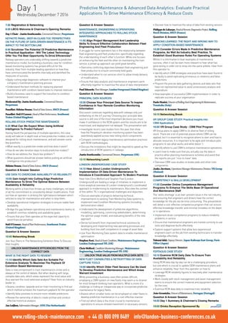 Rolling Stock Maintenance Summit 2016 | PDF