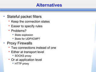firewalls | PPT | Computer Networking | Computing