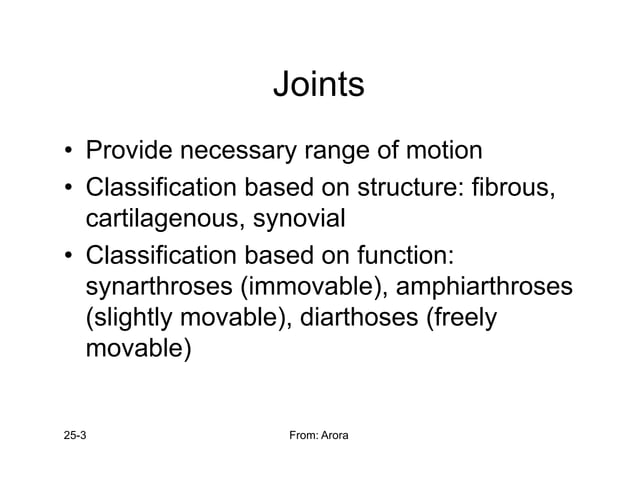 Structure and Function of Joints - MyPharmaGuide | PDF