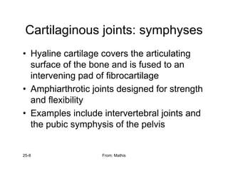 Structure and Function of Joints - MyPharmaGuide | PDF
