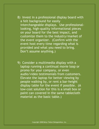 25 Tips For Marketing Table Success | PDF