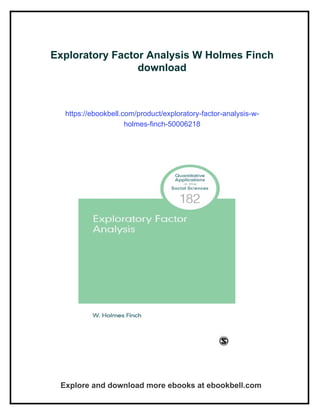 Exploratory Factor Analysis W Holmes Finch | PDF