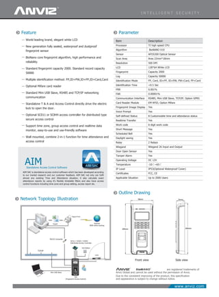 Controlador de Acceso - Anviz T60 | PDF