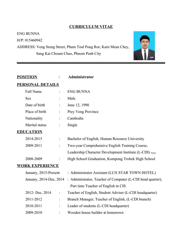 Bunna Eng CV | DOC