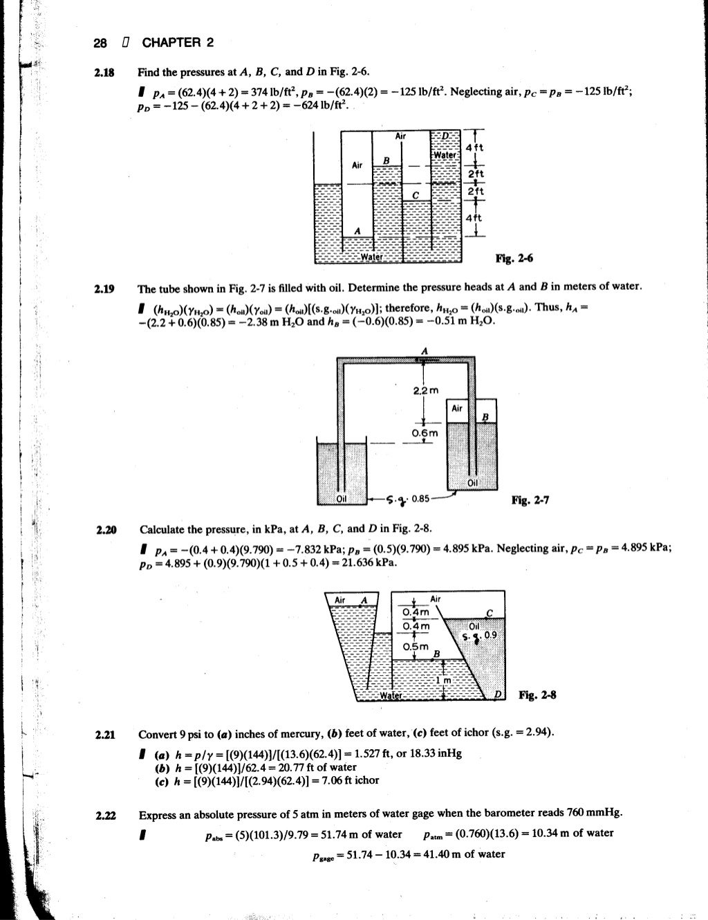 Fluid mechanics and hydraulics: SOLVED PROBLEMS | PDF