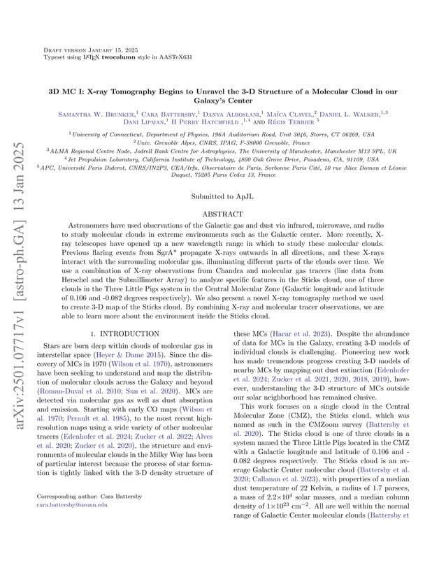 3D MC I: X-ray Tomography Begins to Unravel the 3-D Structure of a ...