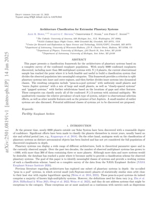 Architecture Classification for Extrasolar Planetary Systems | PDF