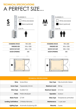 Ascenda: Fully-Loaded Home Elevator by Cibes | PDF