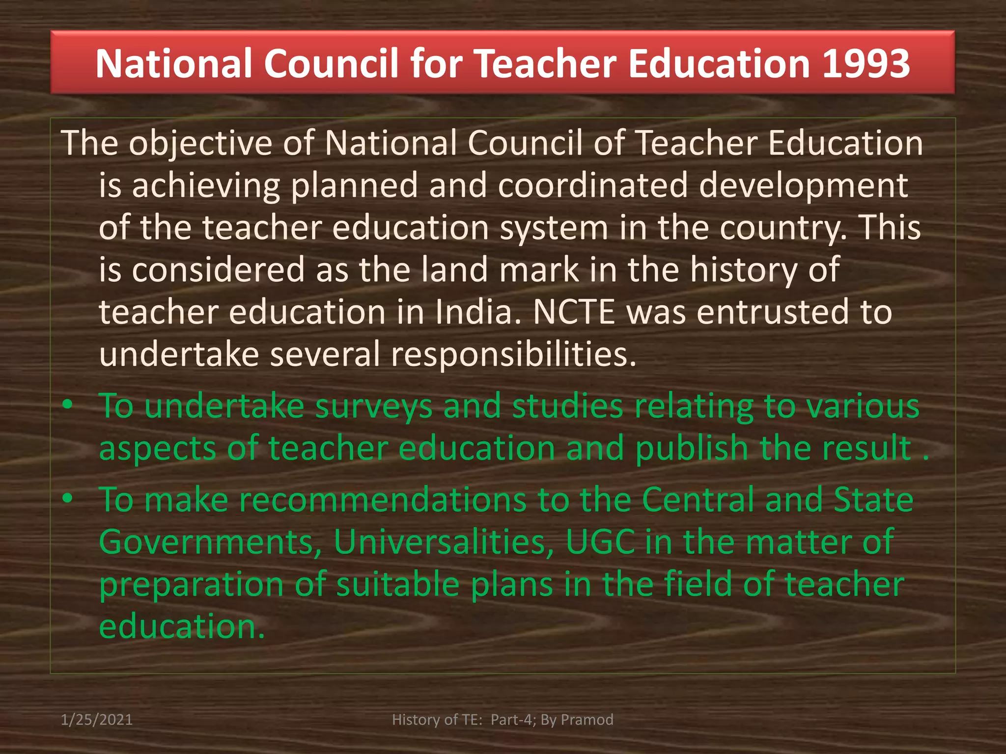 HISTORY OF TEACHER EDUCATION PART-4 | PDF | Professional School ...