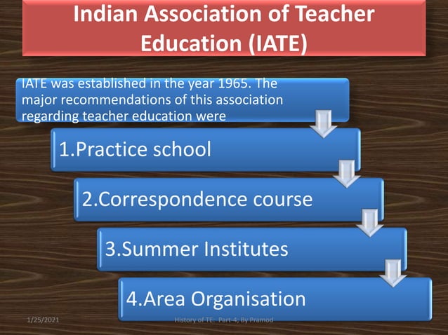 HISTORY OF TEACHER EDUCATION PART-4 | PPT