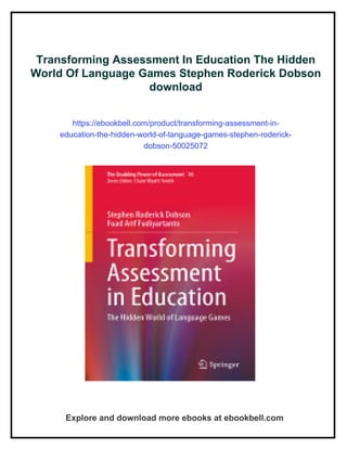 Transforming Assessment In Education The Hidden World Of Language Games ...