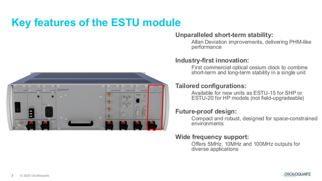 Enhanced Short-Term Unit (ESTU) for OSA 3300 HP/SHP optical cesium ...