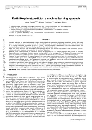 Earth-like planet predictor: a machine learning approach | PDF