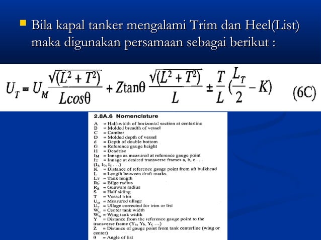 pengukuran perhitungan volume minyak standard di tangki darat | PPT
