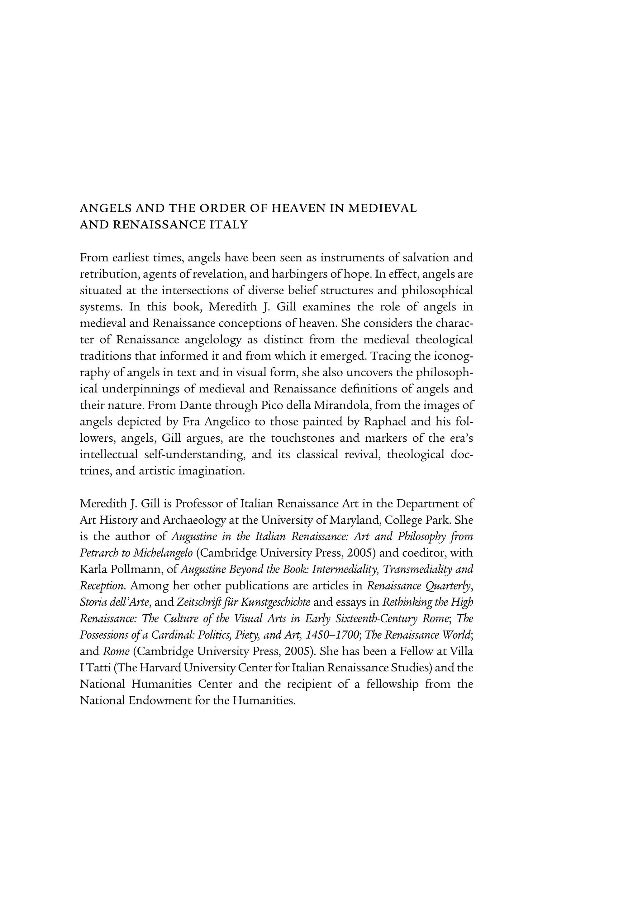 Angels And The Order Of Heaven In Medieval And Renaissance Italy ...