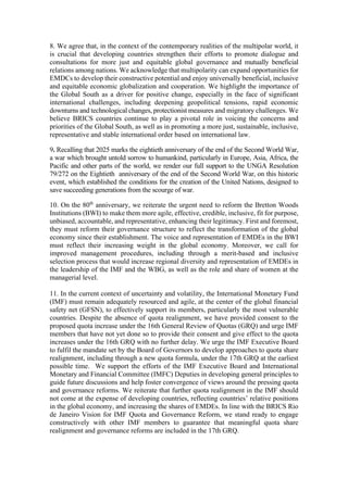 Rio de Janeiro Declaration 6 July 2025: Strengthening Global South ...