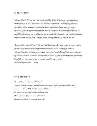 Telecom Plus PLC | PDF