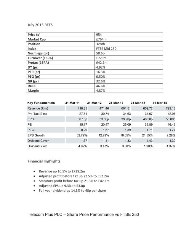 Telecom Plus PLC | PDF